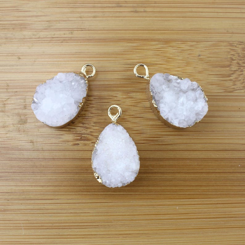 15X20MM Druzy Gemstone Druzy With Golden Plated Edged Pendant - Etsy