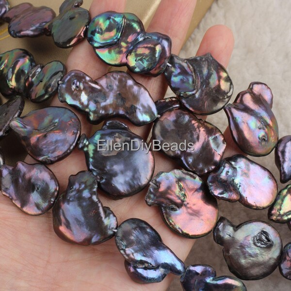 Flat Pearl Beads - Etsy