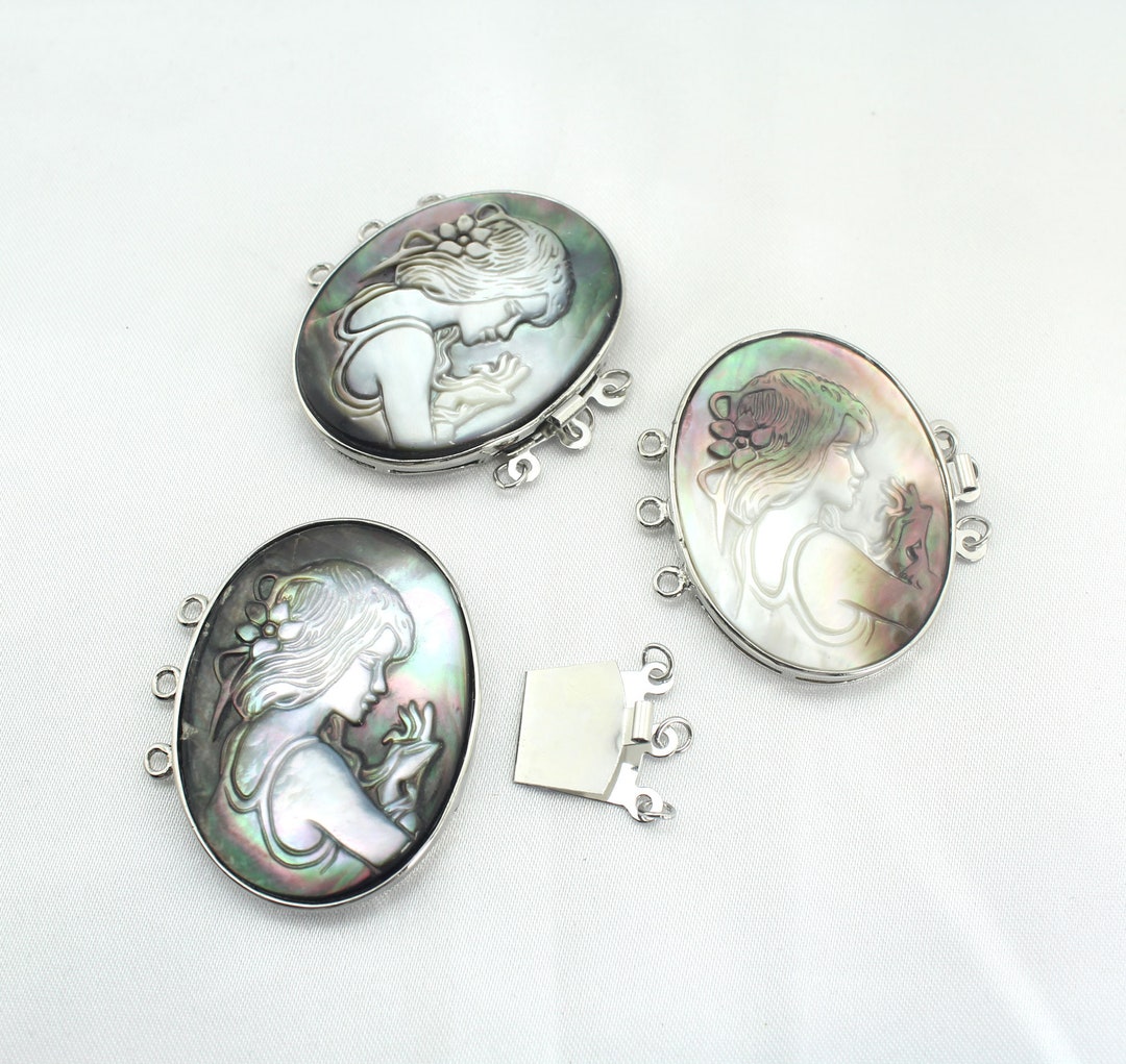 Mother of Jesus Mary Clasp,shell Clasp,3 Rows Box Clasp,abalone Shell ...