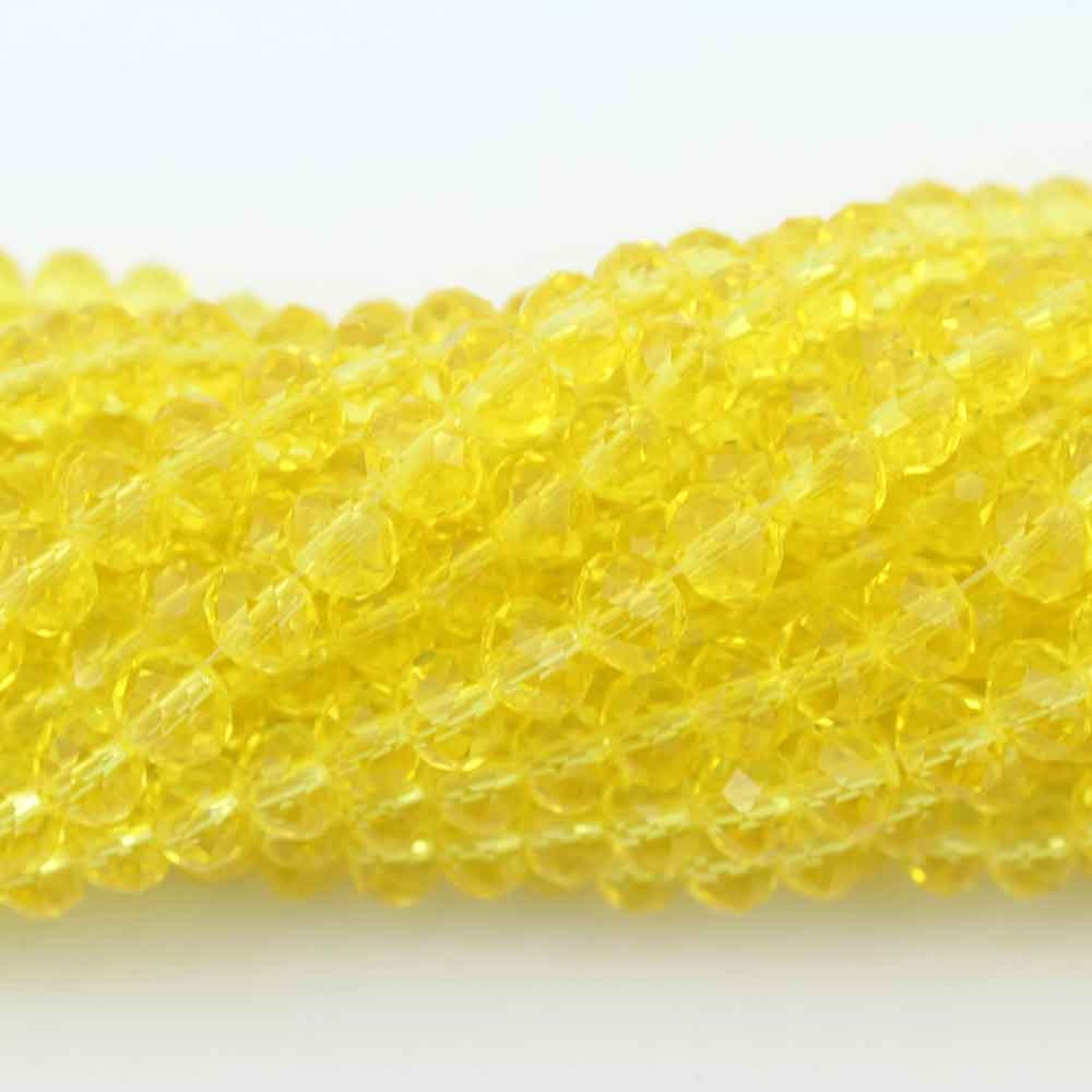 8mm Faceted Bright Yellow Crystal Glass Spacer Beads Crystal - Etsy