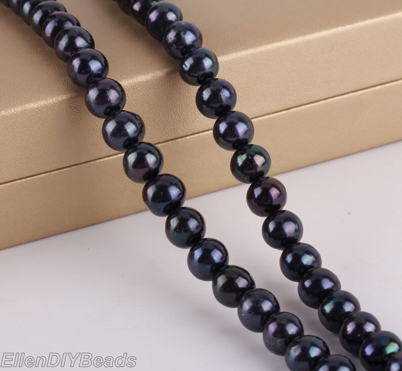 10-11mm Peacock Black Round Pearl Beads,loose Freshwater Cultured Pearl ...