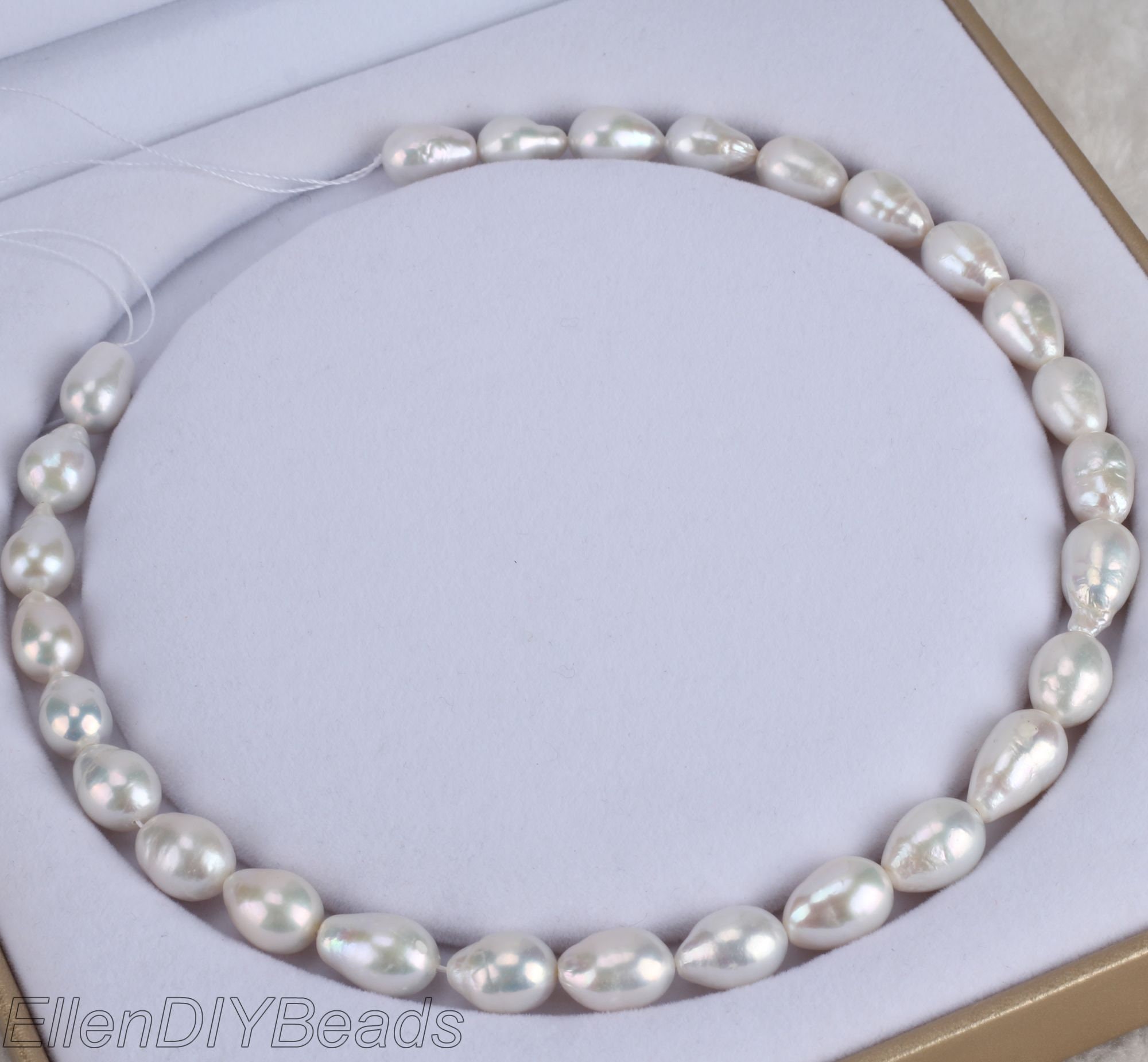 8-10x12-16mm White Teardrop Nucleated Pearls,natural Freshwater Baroque ...
