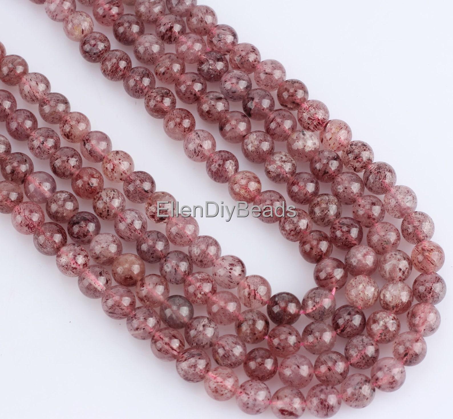 Pink Strwaberry Crystal, Pink Spot Crystal, Clear Loose Gemstone ...