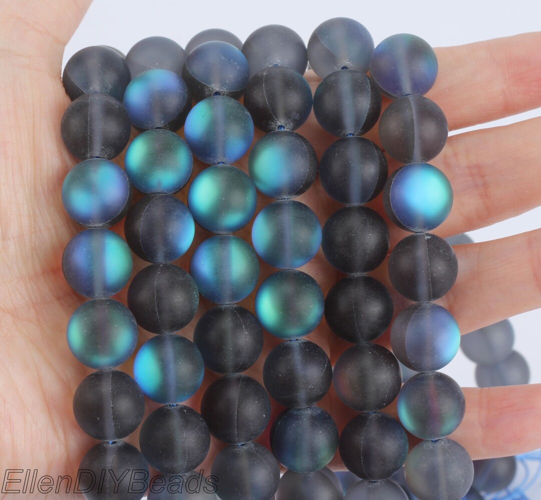 Matte Gray Spectrolite Beads,mystic Aura Quartz Crystal Beads ...