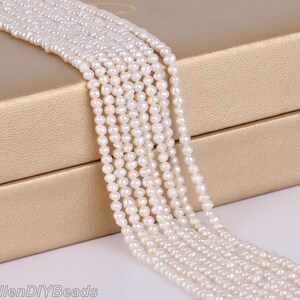 2.5-3mm Small White Irregular Shape Freshwater Pearls, Tiny Genuine ...