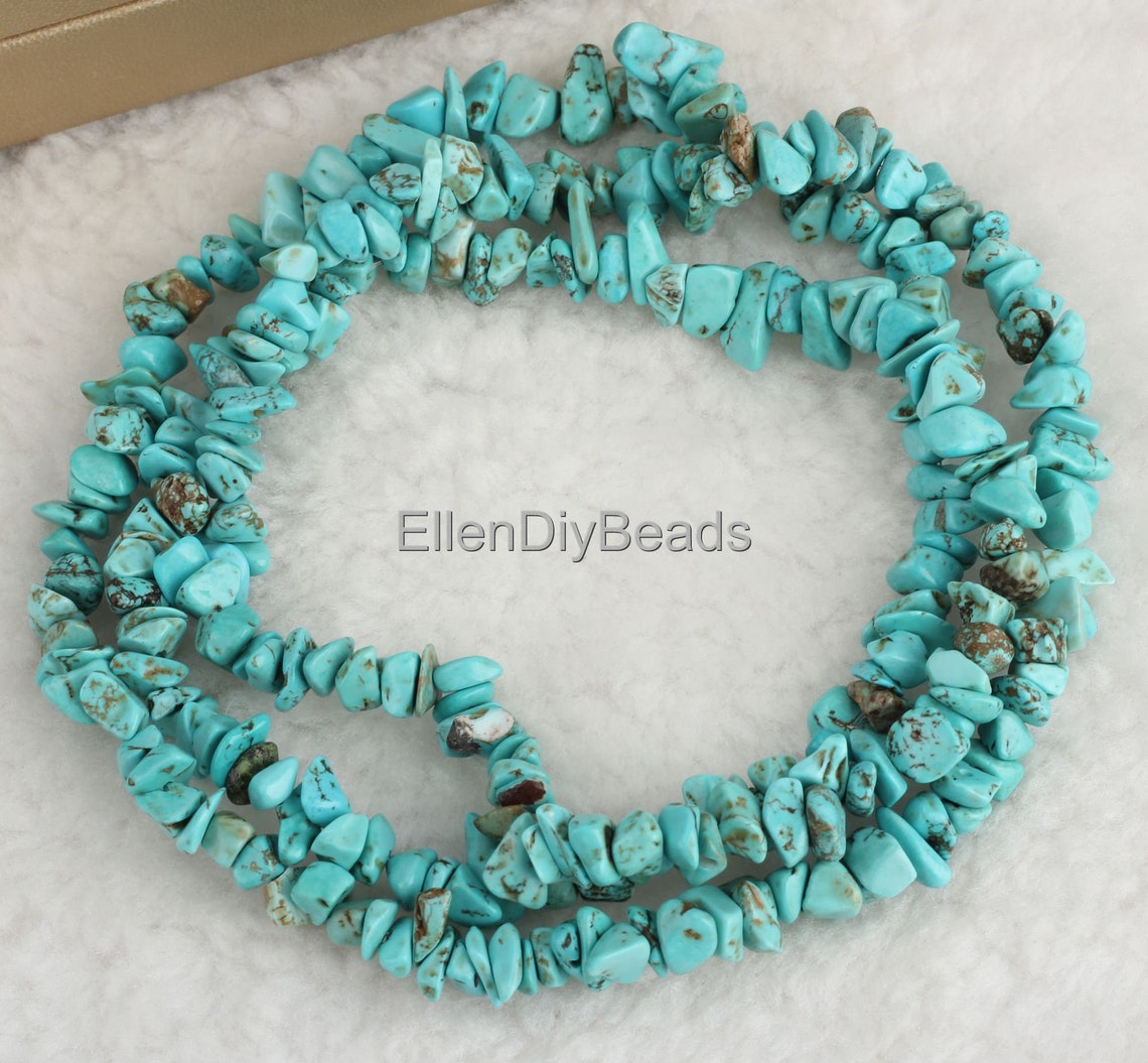 5x10mm Chunky Sliced Turquoise Beads, Irregularly Shaped Blue Beads ...
