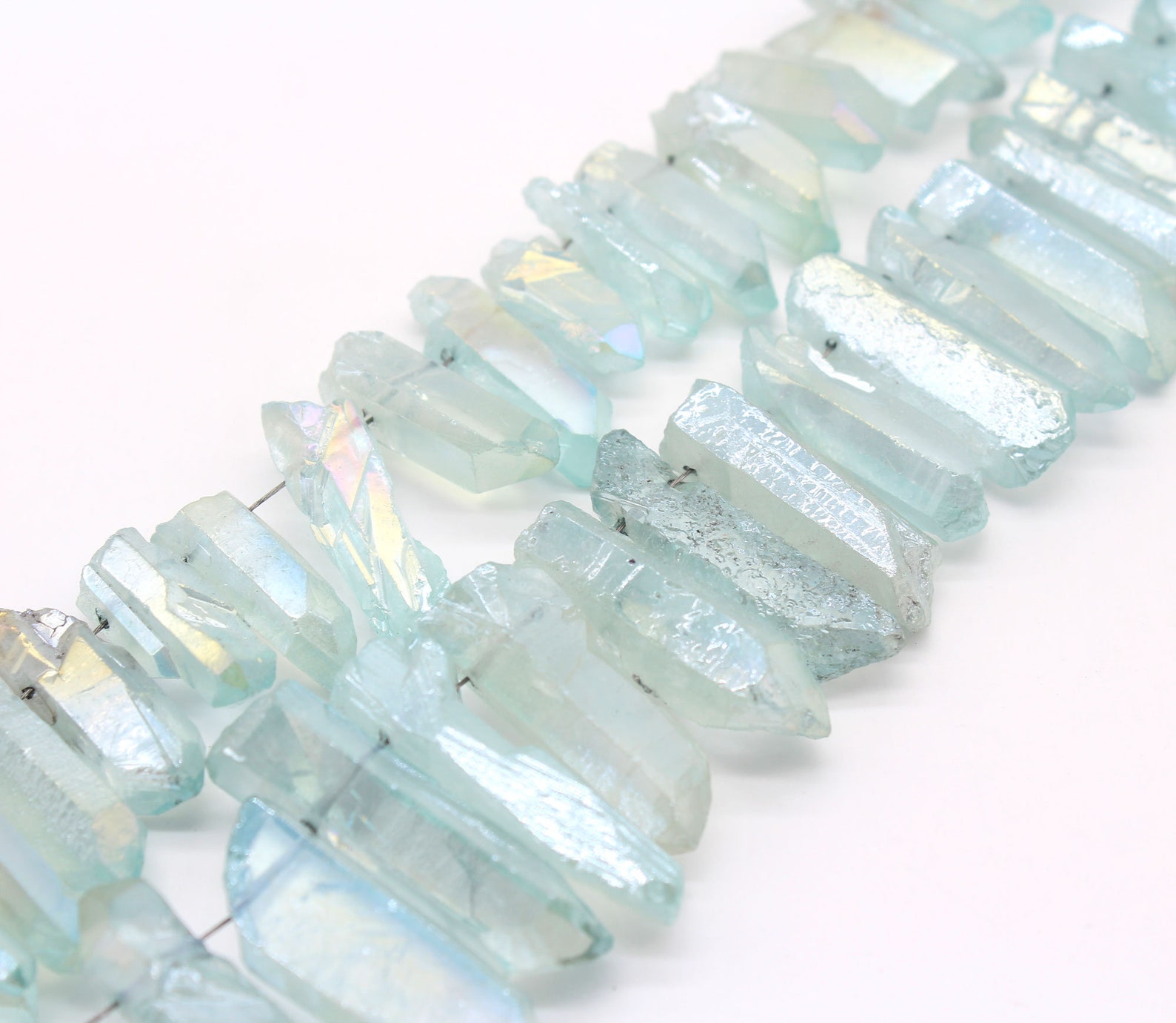 Raw Light Blue Quartz Points blue Aura Quartz Crystal Point - Etsy