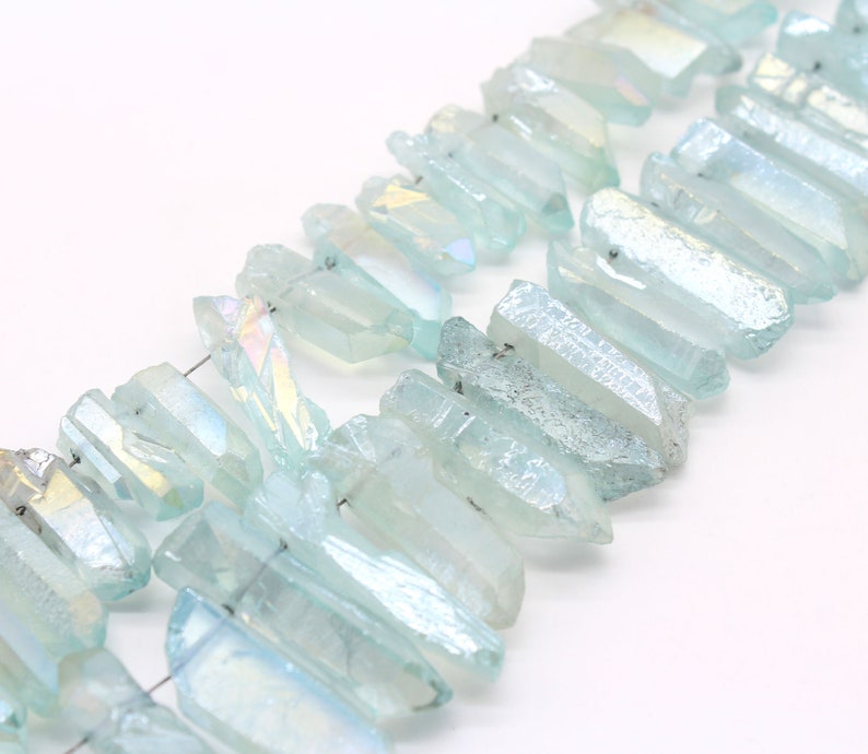 Raw Light Blue Quartz Points blue Aura Quartz Crystal Point - Etsy