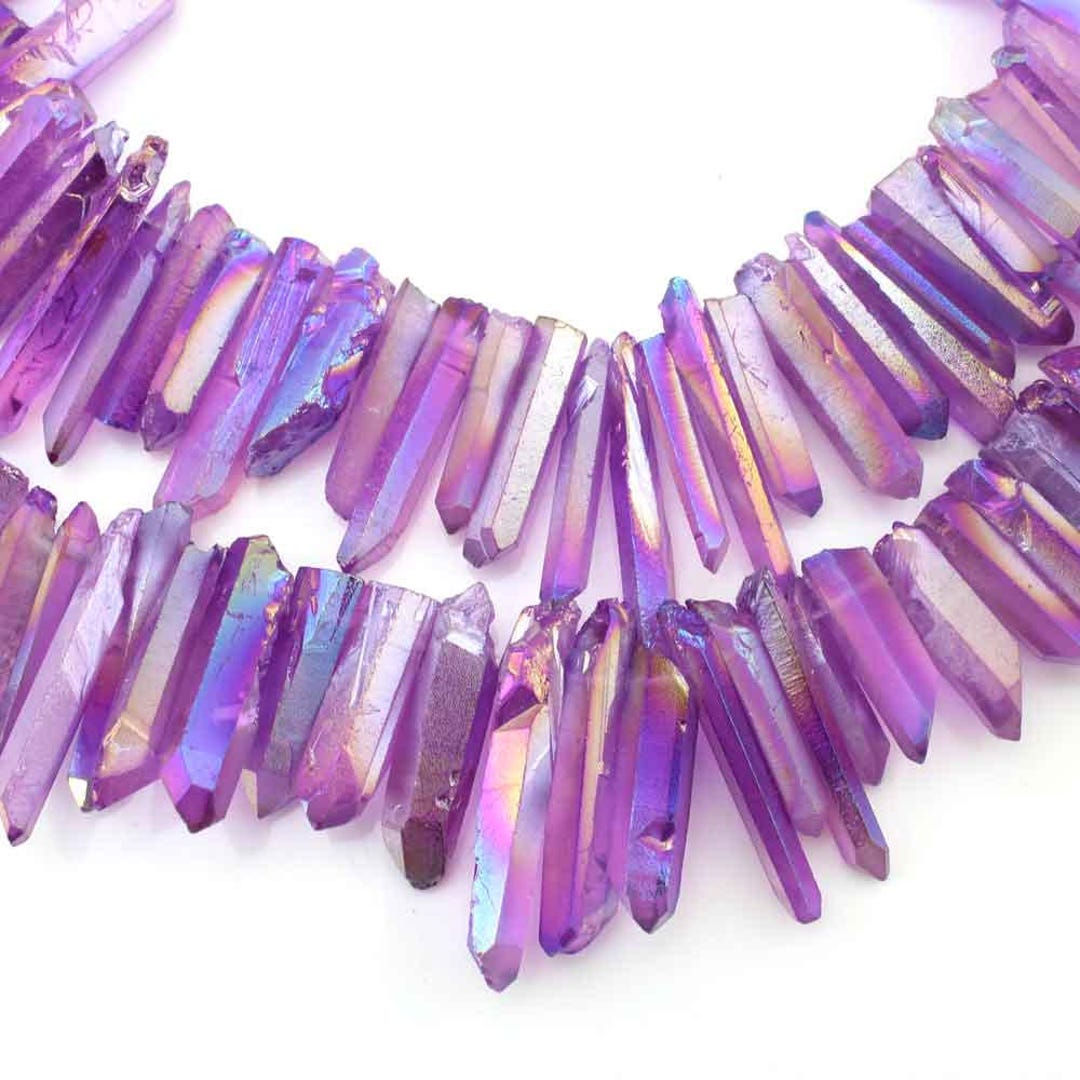 Rough Quartz Top Drilled Stick Points,purple Quartz Crystal Beads ...