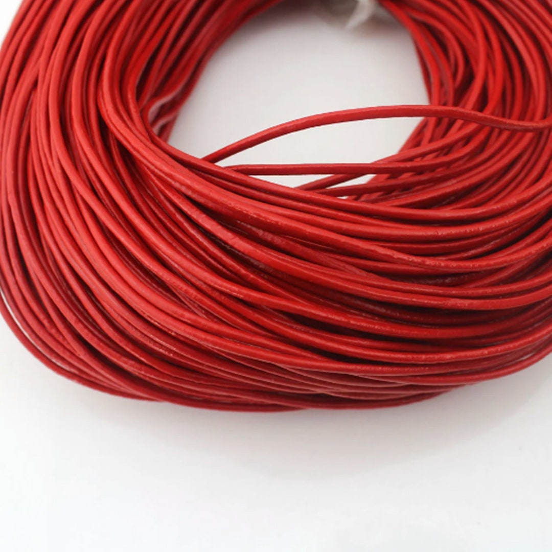 2mm Round Leather Cord, Premium Genuine Round Leather Cord Lace by the ...