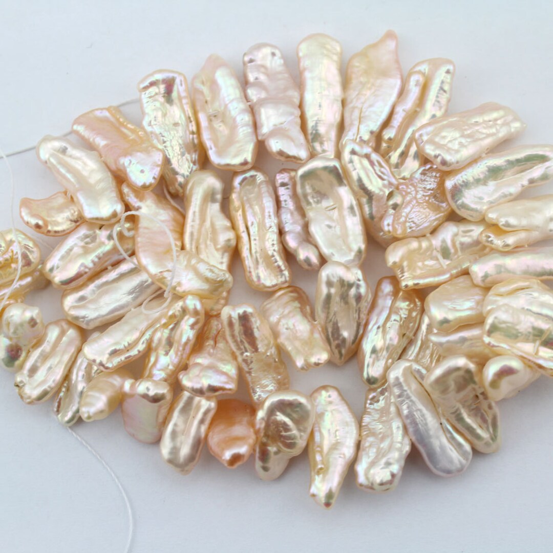 7-8mmx13-22mm Natural Freshwater Pearls, Pink Biwa Pearl, Pearls for ...