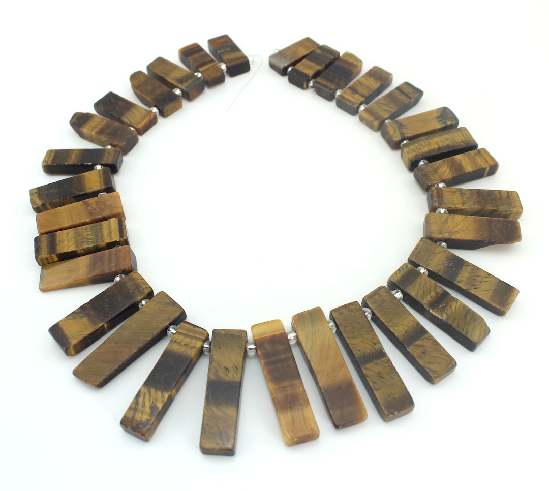 Natural Graduated Tiger Eye Slice Point Beads ,slice Beads Strand ...