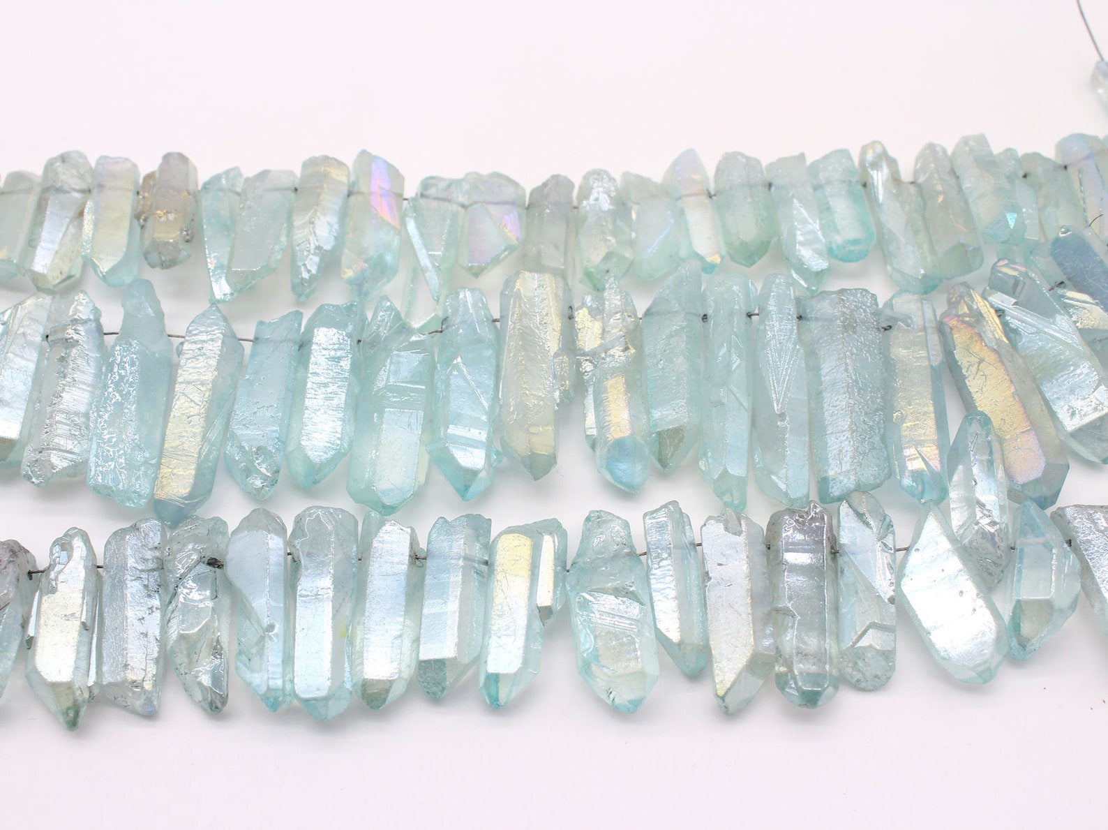 Raw Light Blue Quartz Points blue Aura Quartz Crystal Point - Etsy