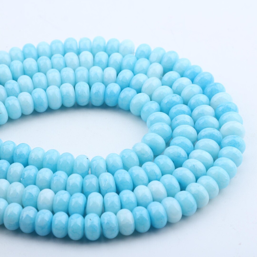 30 Inches-5x8 Mm Blue Circular Abacus Beads,loose Beads,rondelle Beads ...