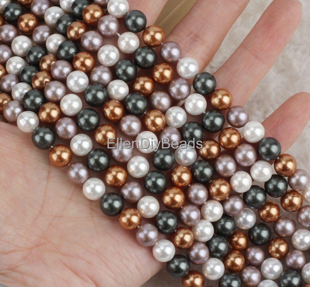 6-12mm High Luster Round Shell Beads, Colored Shell Beads, Loose Beads ...