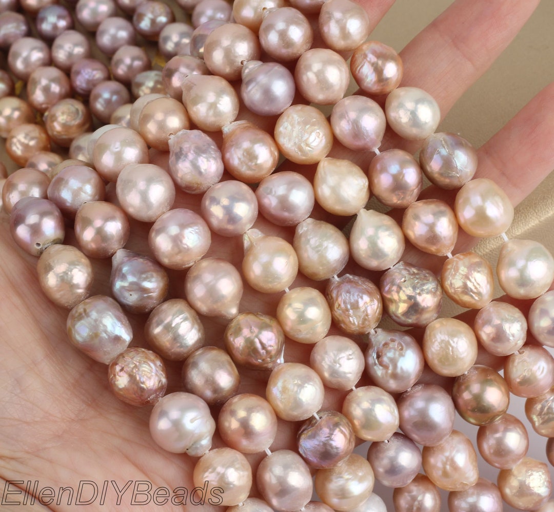 10-12mm Natural Teardrop Edison Pearls, Multi Color Loose Pearl Beads ...