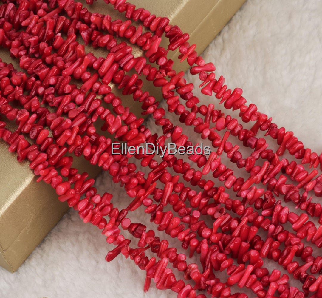 2-3×9-18mm Full Strand Red Stick Coral Beads, Bamboo Coral Beads, Loose ...