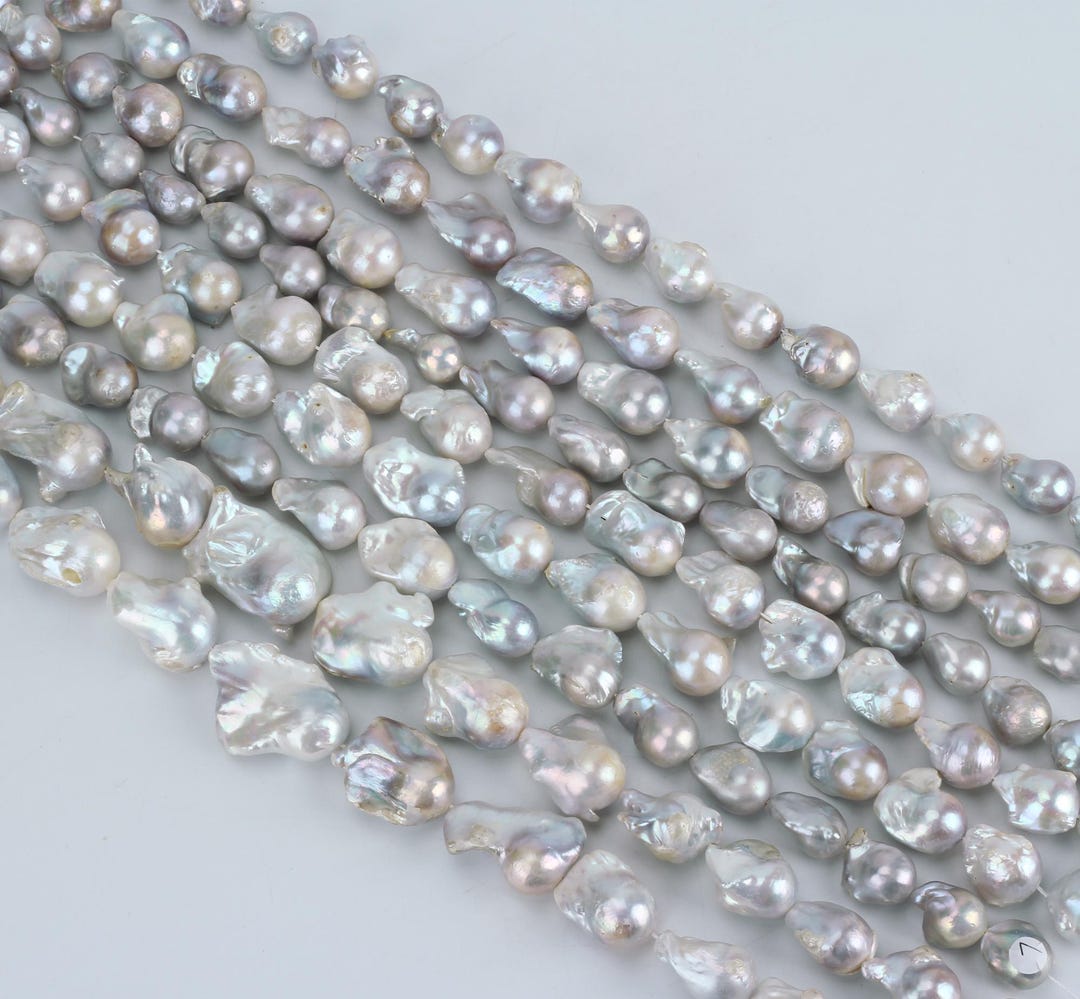 Irregular Shape Baroque Fire Ball Pearl Beads,genuine Natural White ...