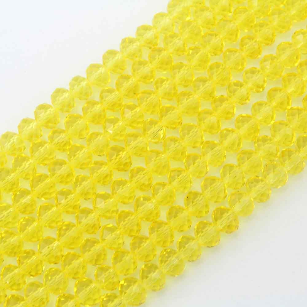 8mm Faceted Bright Yellow Crystal Glass Spacer Beads Crystal - Etsy