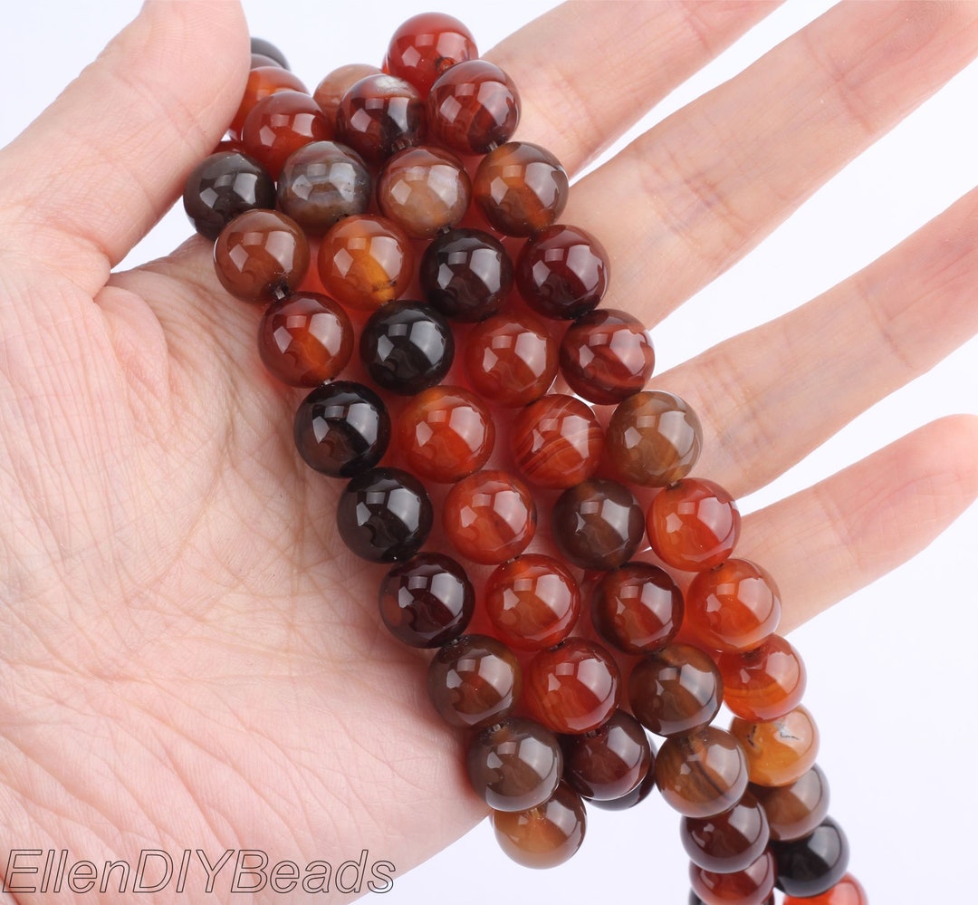 4/6/8/10mm Dream Agate Beads, Black Red Round Agate Beads, Agate Beads ...