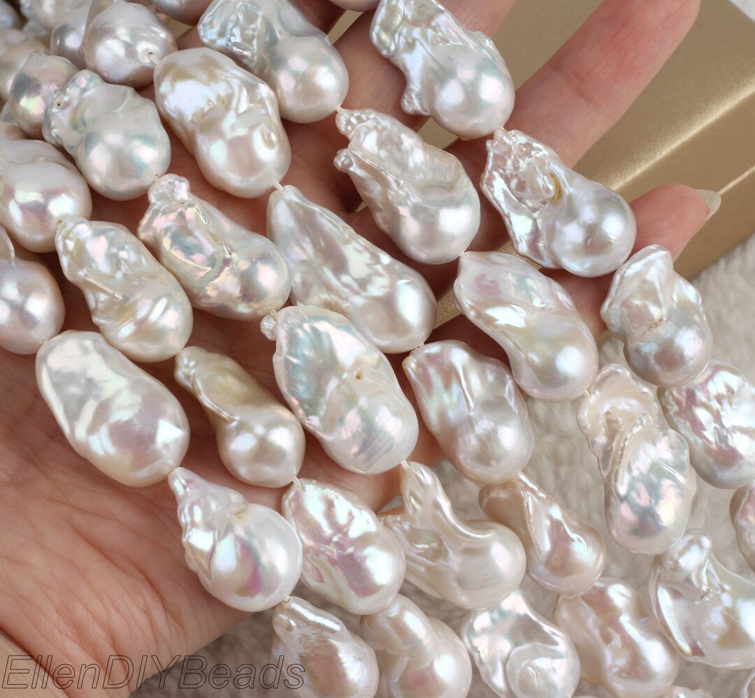 14-17x18x28mm White Natural Freshwater Pearls, Irregular Nucleated ...