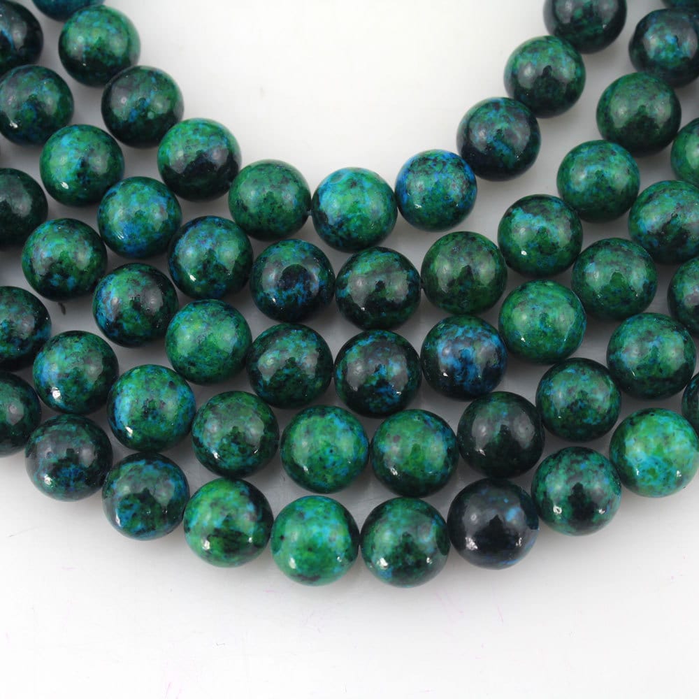 Full Strand 10mm Round Phoenix Beads,loose Green Stone Beads,natural ...