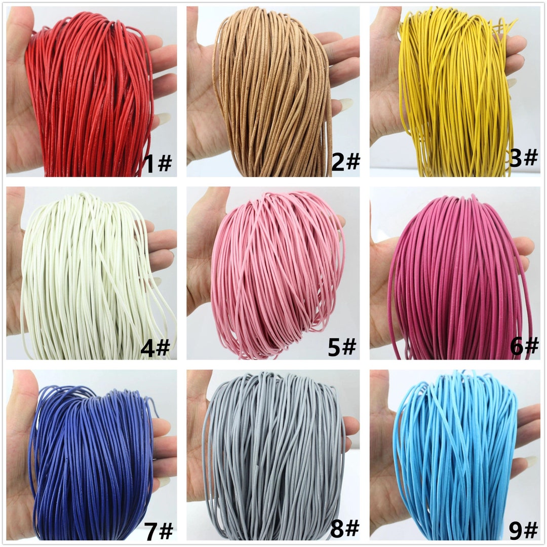 2mm Round Leather Cord, Premium Genuine Round Leather Cord Lace by the ...