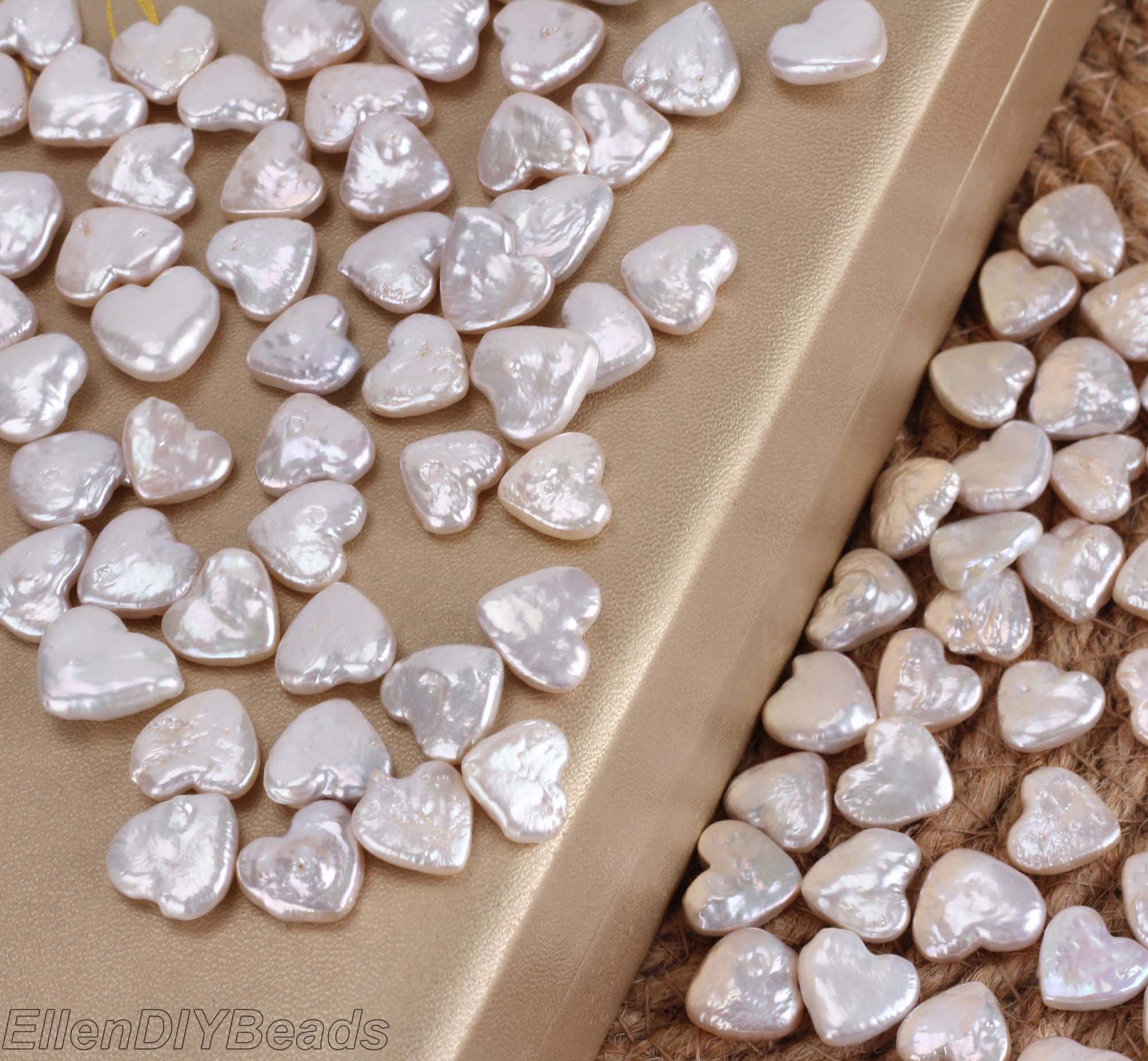 12x13mm Natural Heart Shape Freshwater Pearls,white Good Quality Pearls ...