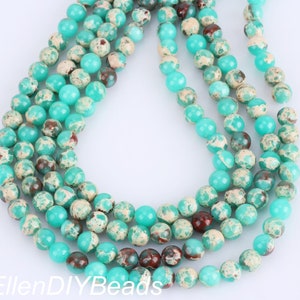 4/6/8/10mm Optimize Shoushan Stone, Blue-green Color Round Loose Beads ...