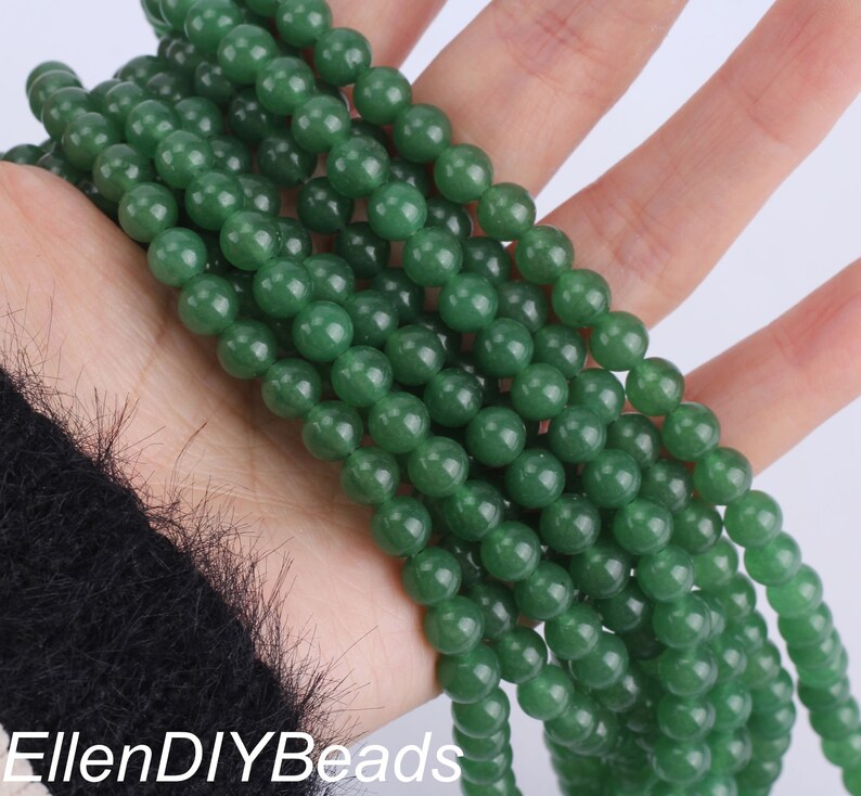4/6/8/10/12mm Round Green Malay Jade, Elegant Gemstone Beads, Loose ...