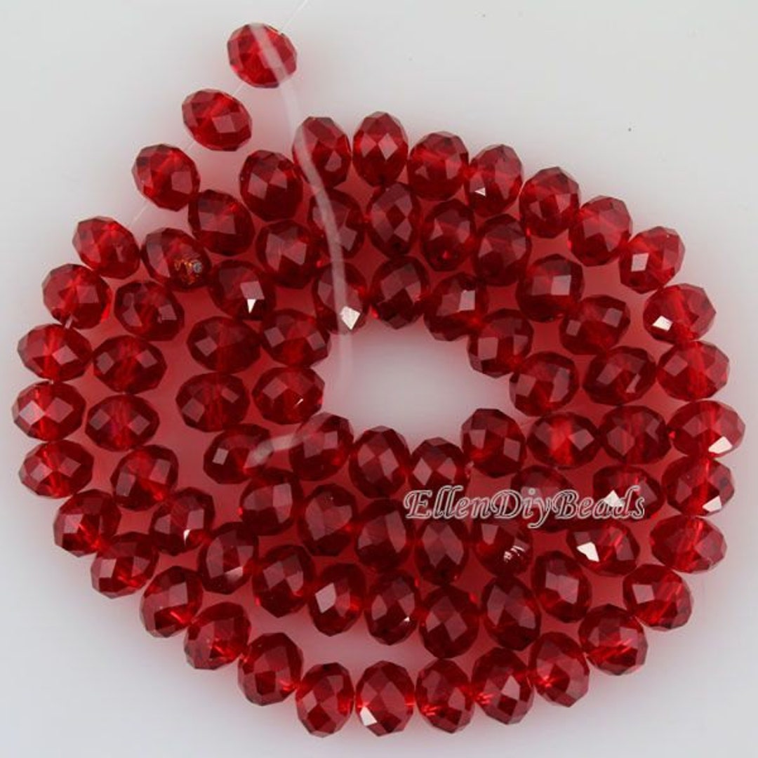 100 Pieces,new 6mm Romantic Wine Red Faceted Crystal Beads,crystal ...