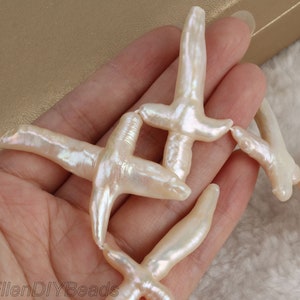 20-30x30-50mm Unique Cross Shaped Pearls, White Natural Freshwater ...