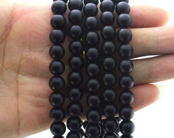 Matte Banded Agate Beads Black Agate Stripe Beads Bead - Etsy