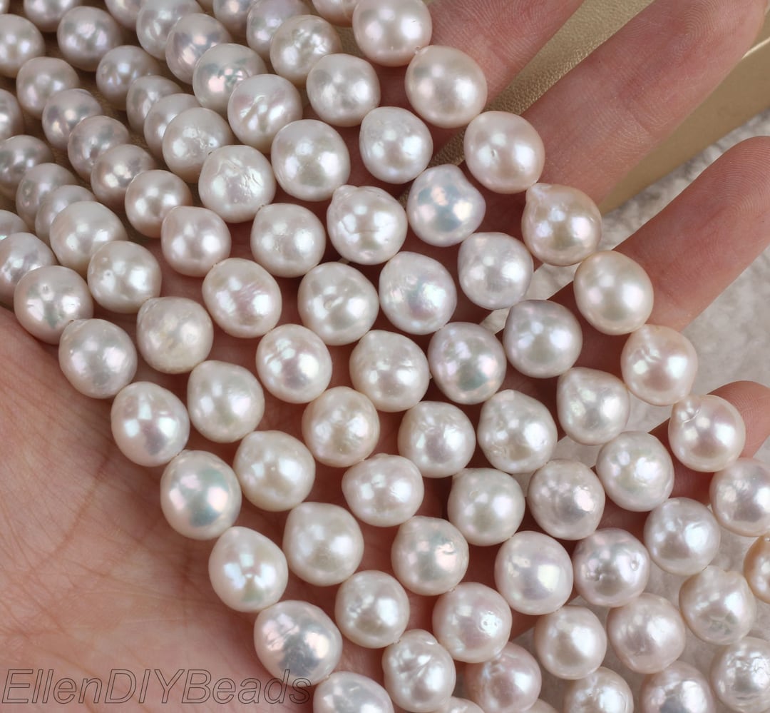 8-10x12-14mm Good Quality White Pearls, Teardrop Shape Nucleated Pearls ...