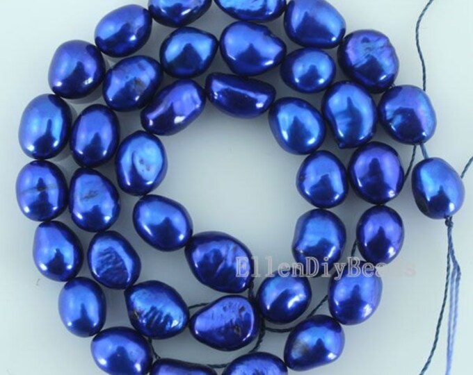 Blue Cultured Freshwater Pearls dyed Sizes: 5-6mm 15-16 Inches Strands ...