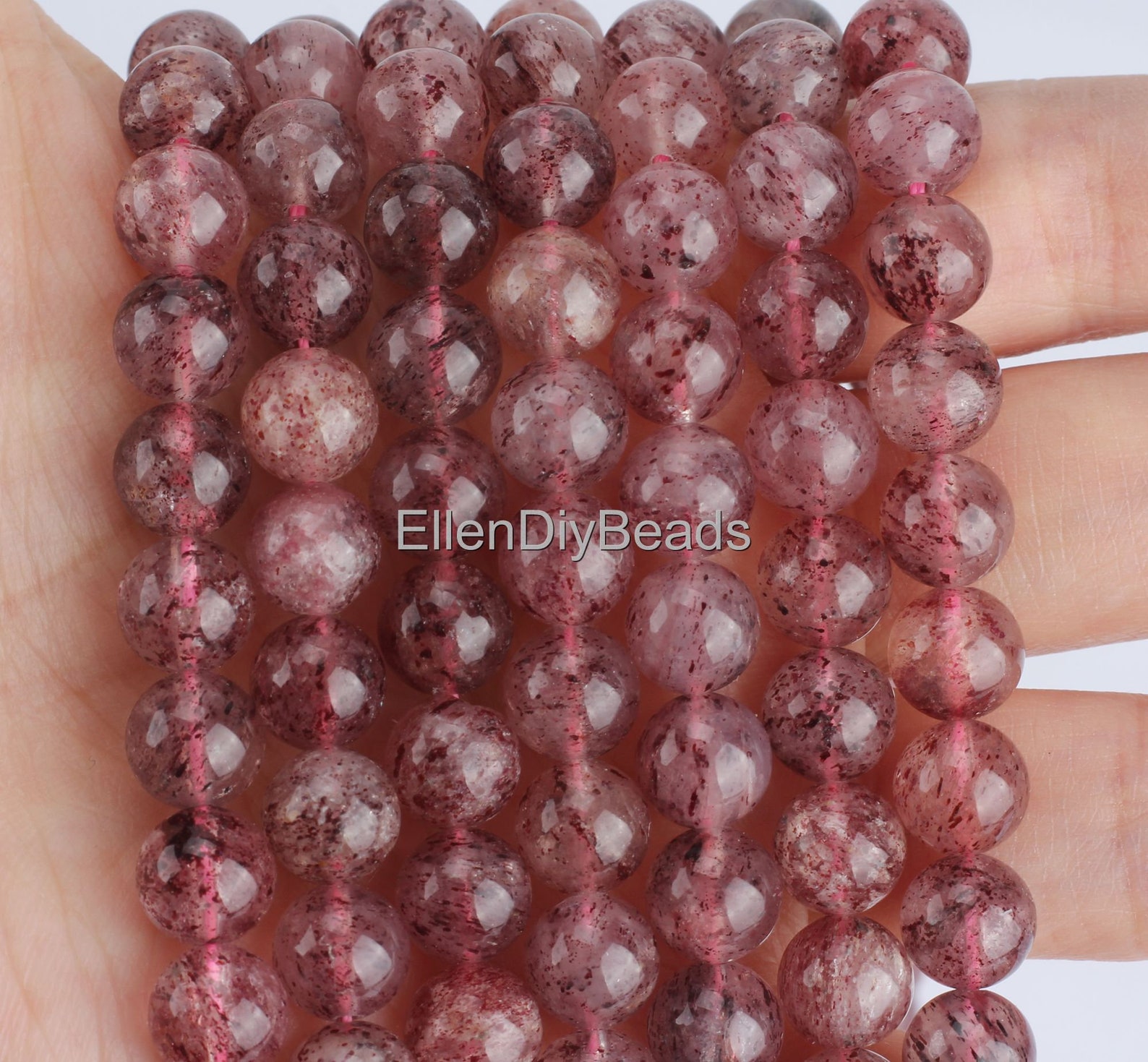 Pink Strwaberry Crystal, Pink Spot Crystal, Clear Loose Gemstone ...