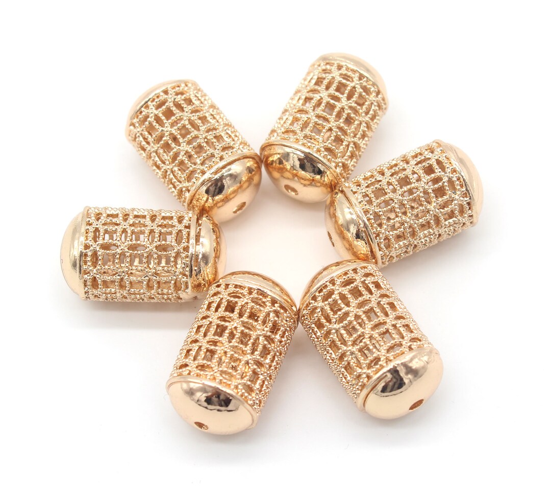 Long Cylinder Gold Plated Spacer Hollow Beads,gold Filled Spacers ...