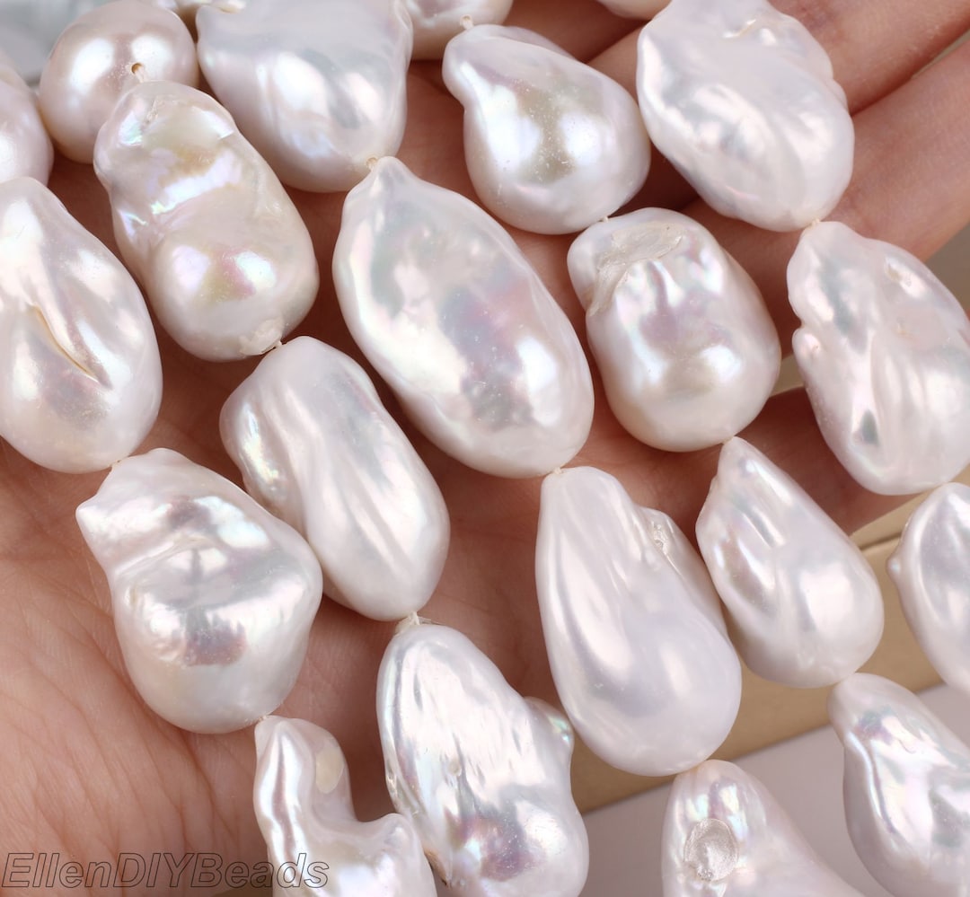 Big Size Natural White Teardrop Baroque Pearl Beads,good Quality ...