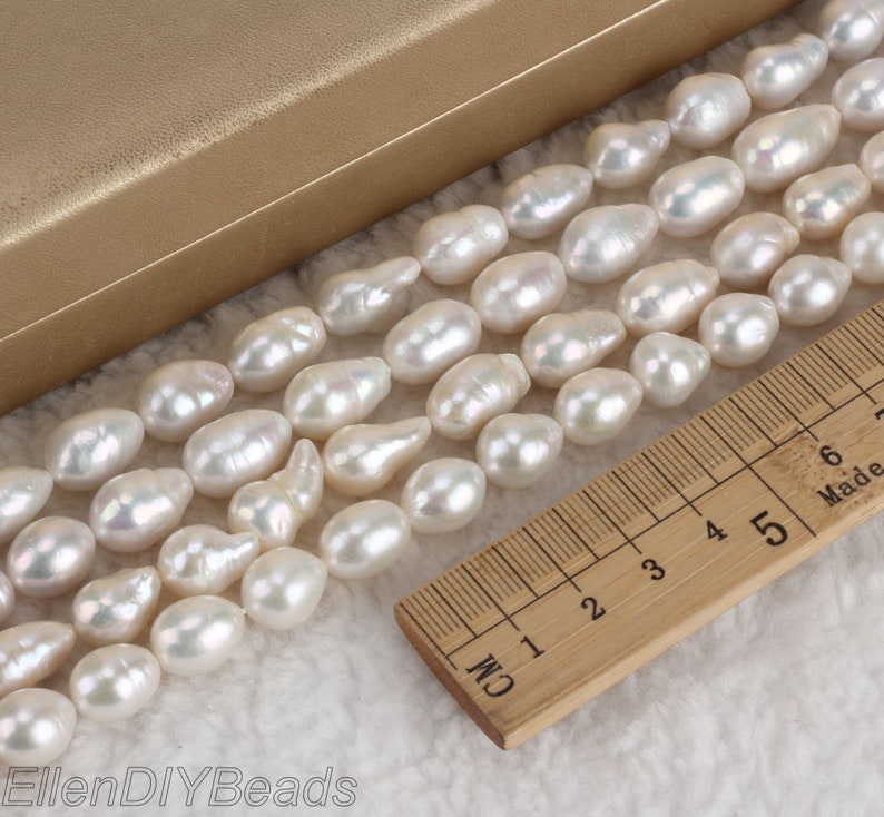 8-10x12-16mm White Teardrop Nucleated Pearls,natural Freshwater Baroque ...