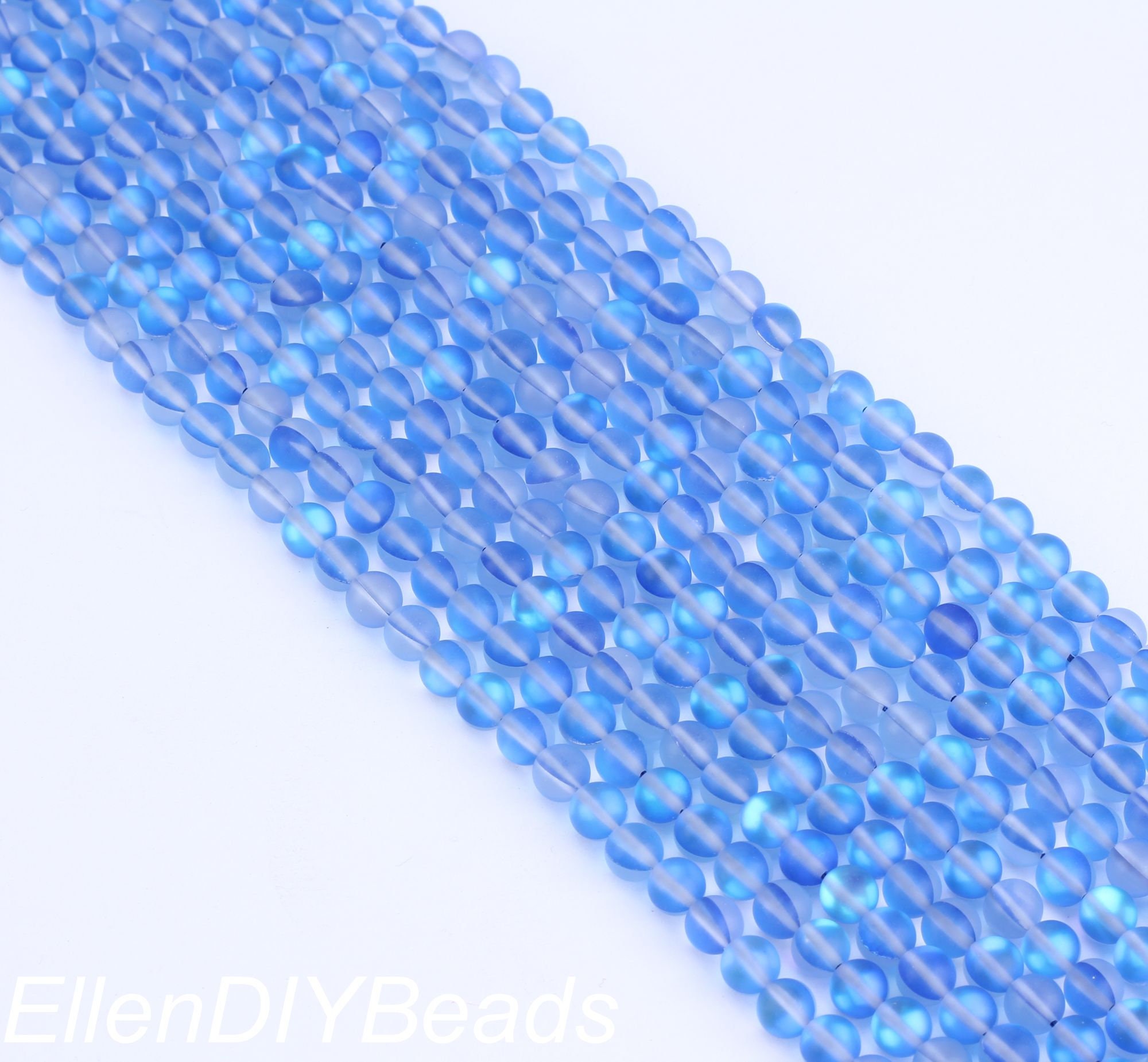 Matte Dark Blue Spectrolite Beads, Mystic Aura Quartz Flash Beads ...