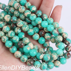 4/6/8/10mm Optimize Shoushan Stone, Blue-green Color Round Loose Beads ...