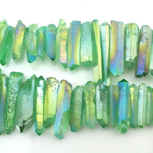 Rough Quartz Top Drilled Stick Points, Quartz Points Raw Green Crystal ...