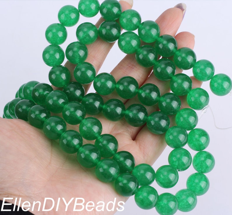 4/6/8/10/12mm Round Green Malay Jade, Elegant Gemstone Beads, Loose ...