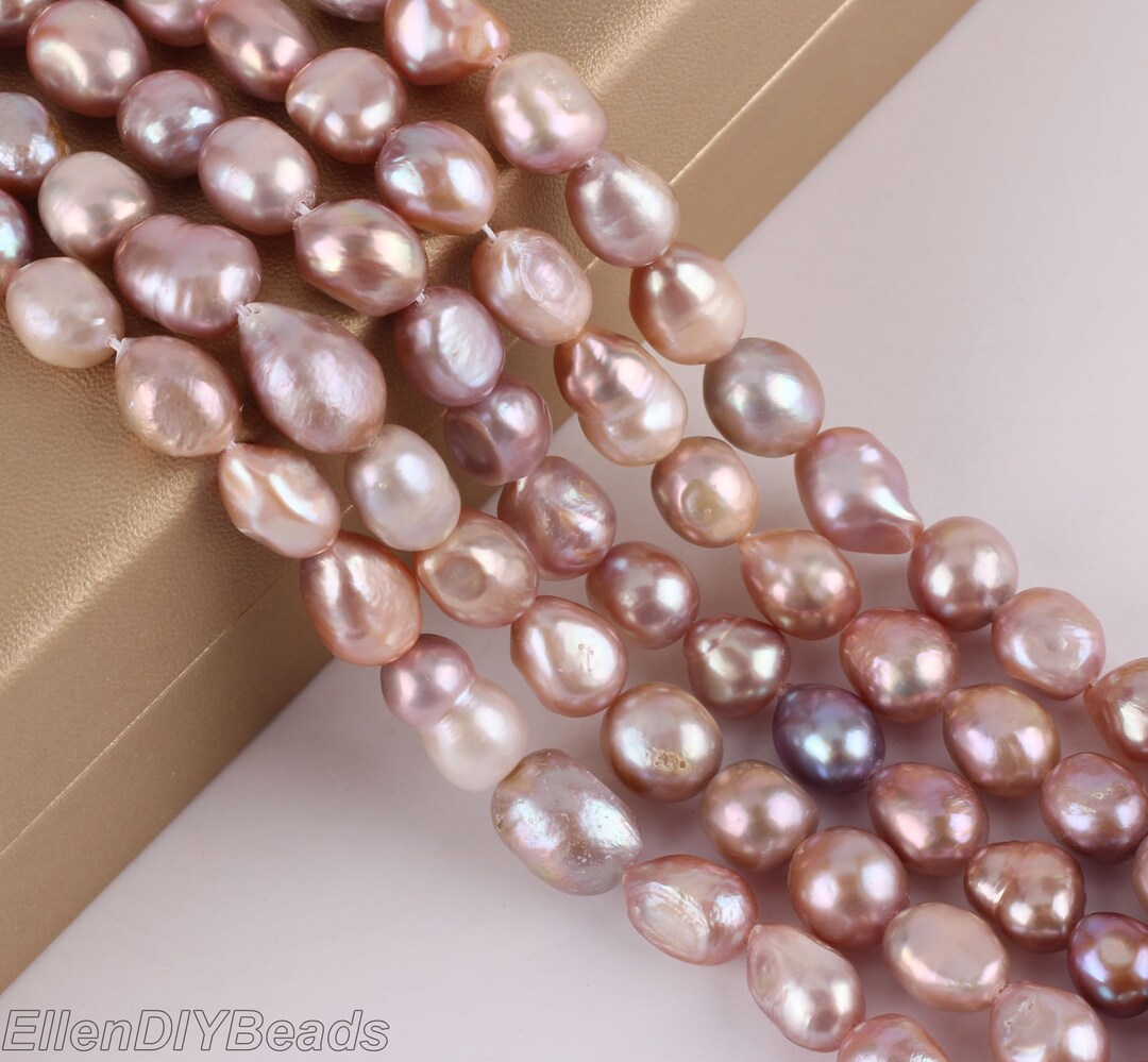 Full Strand 10-11mm Purple Pearl Beads, Natural Freshwater Pearl Beads ...