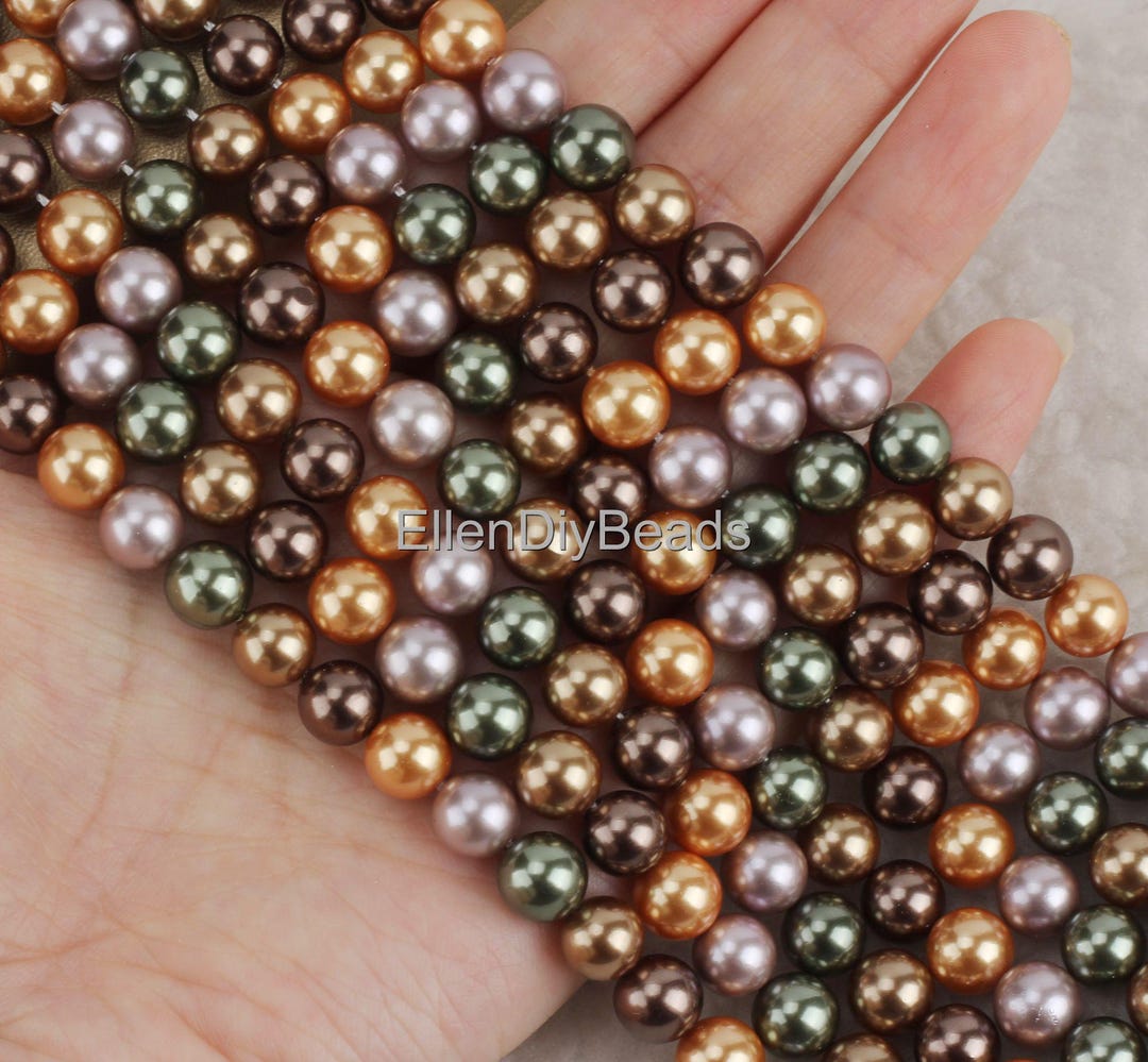 8mm Good Luster Round Shell Beads, Colored Shell Beads, Loose Strand ...