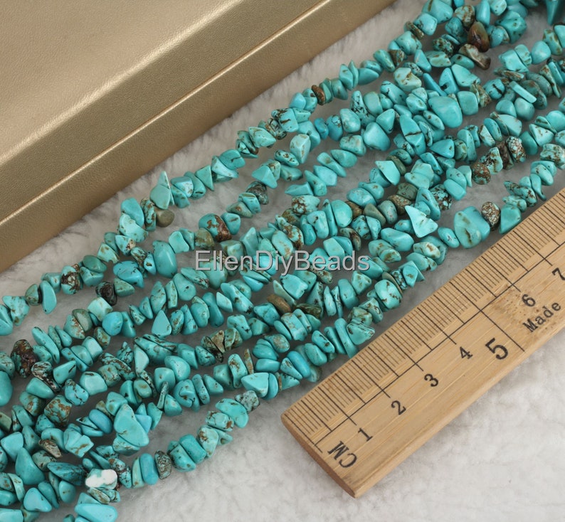 5x10mm Chunky Sliced Turquoise Beads, Irregularly Shaped Blue Beads ...