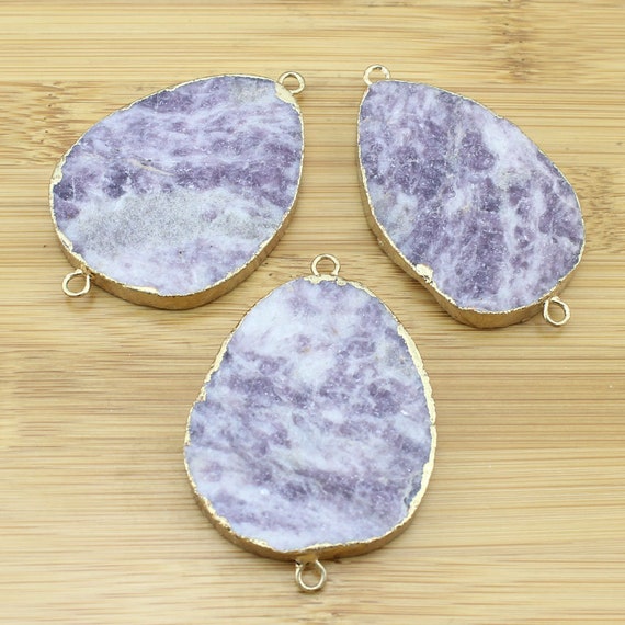 Nature Lilac Stone Pendant Polished Cylinder Gemstone Pendant - Etsy