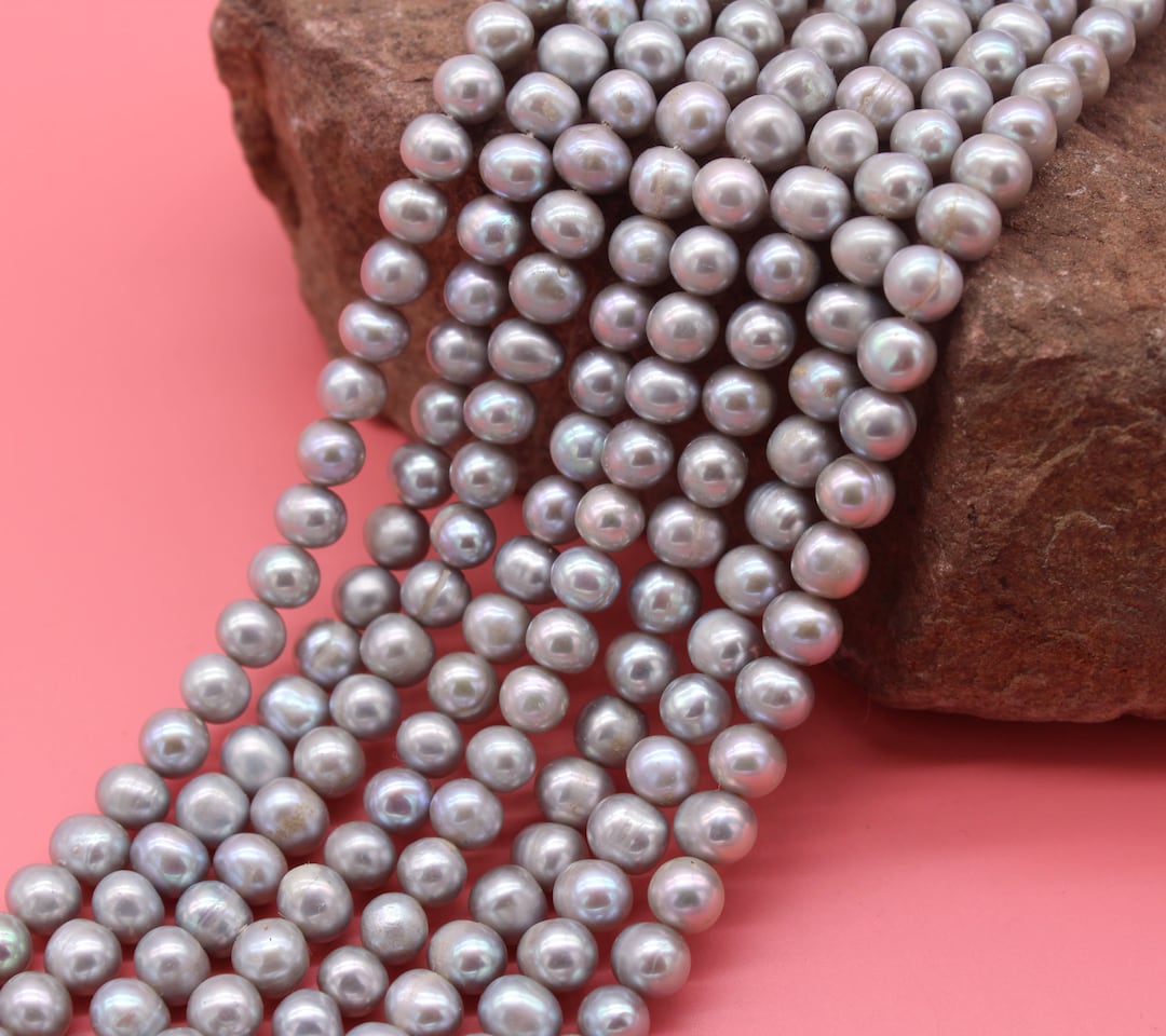 8-9mm Gray Potato Shape Baroque Pearls,loose Freshwater Pearl Beads ...