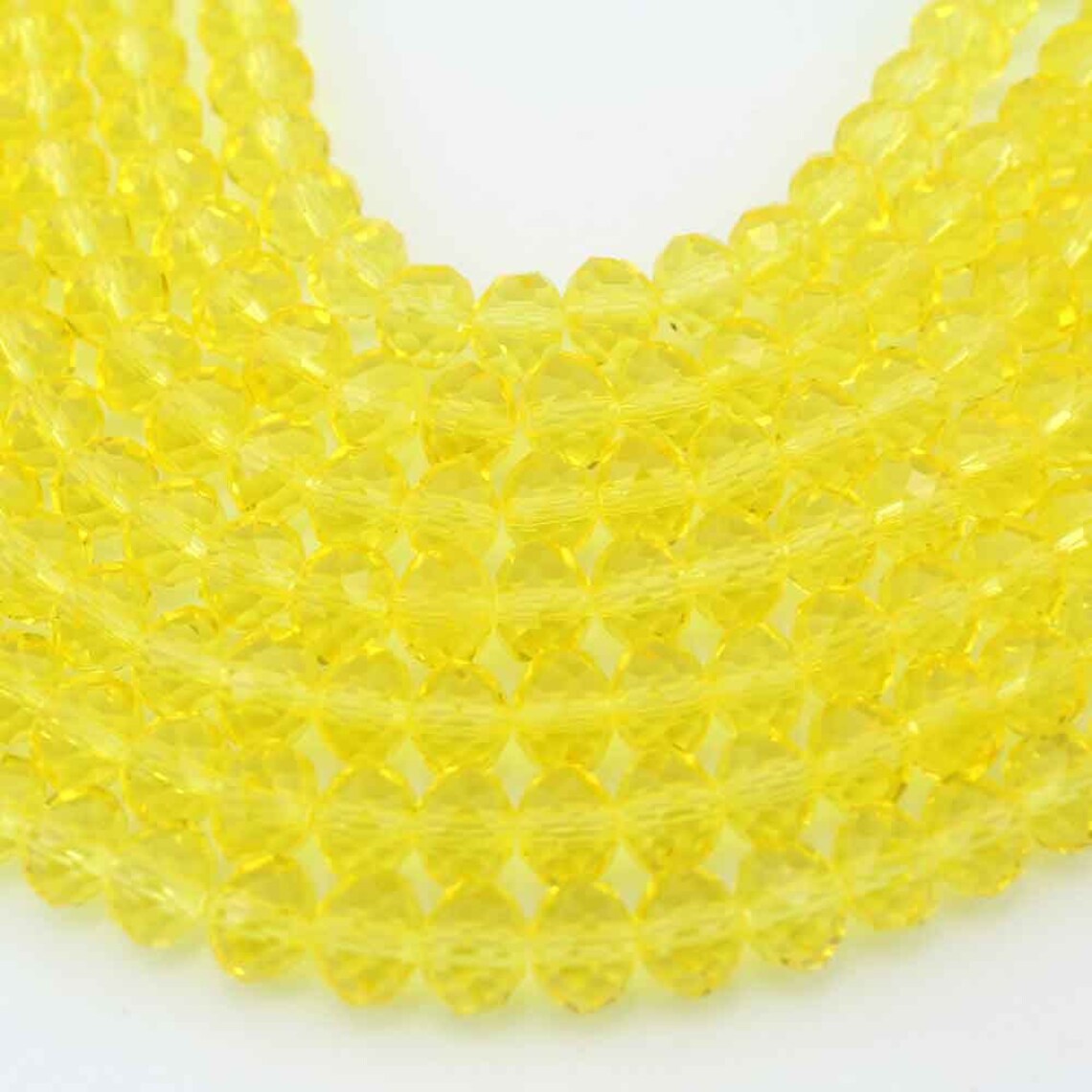 8mm Faceted Bright Yellow Crystal Glass Spacer Beads Crystal - Etsy