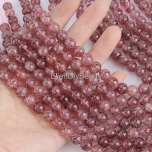 Pink Strwaberry Crystal, Pink Spot Crystal, Clear Loose Gemstone ...